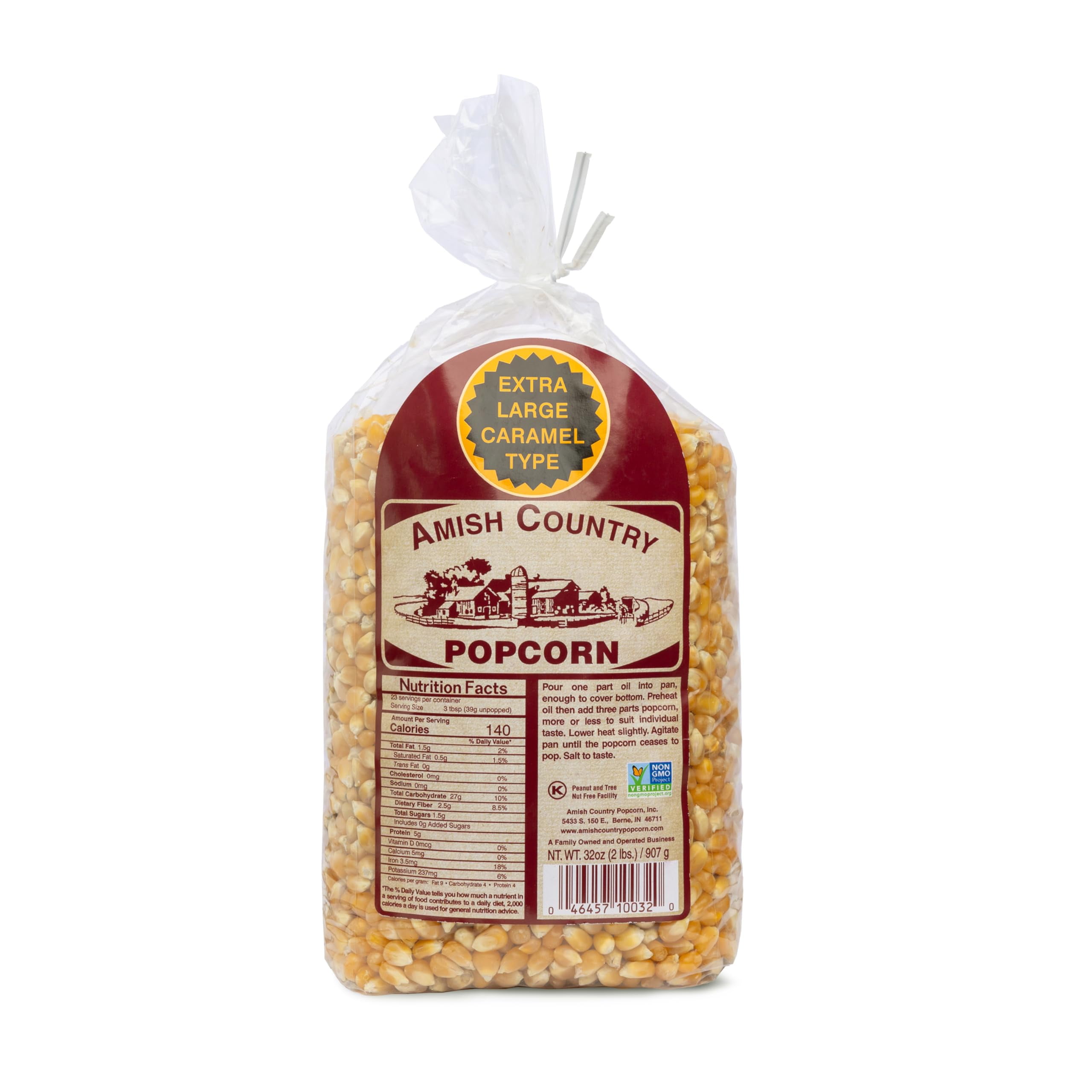 Amish Country Popcorn | MZF22 2 lb Bag | Extra Large Caramel Type ...