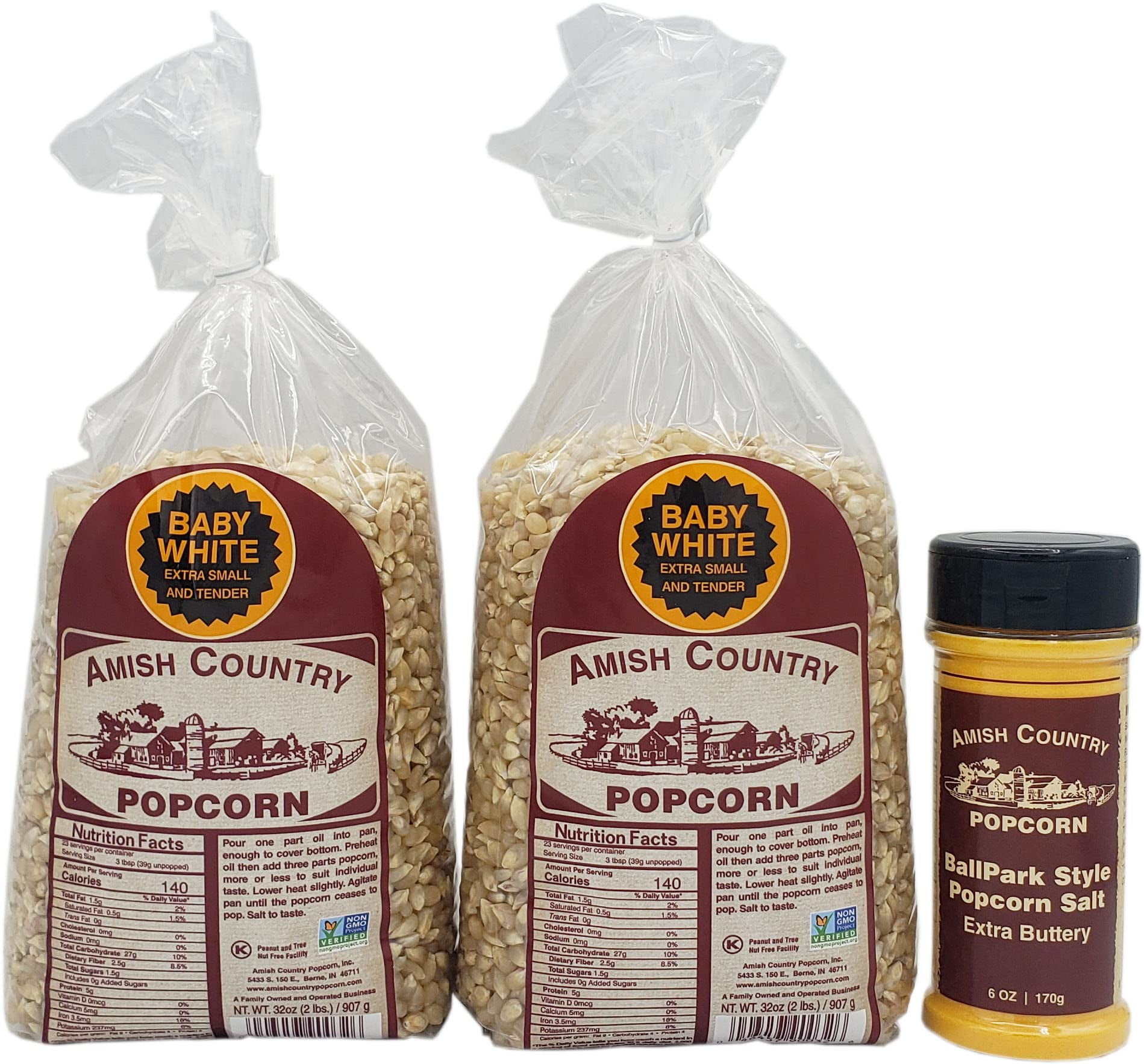 Amish Country Popcorn | TGF4 Variety Bundles | 4 lb Baby White Popcorn ...