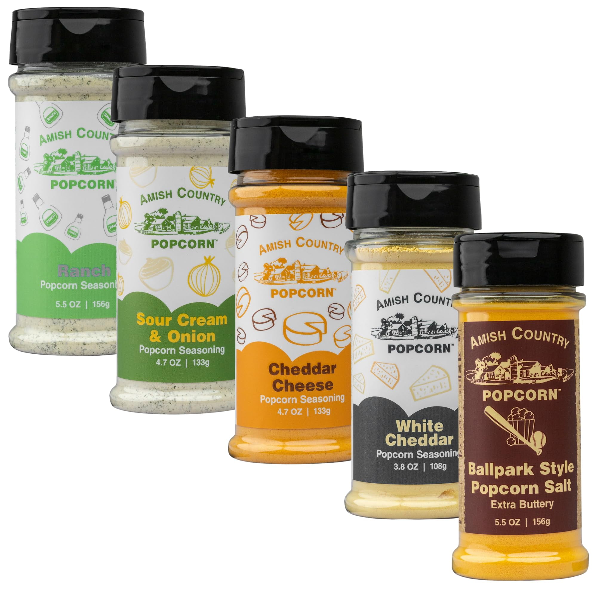 Amish Country Popcorn | VTF5 Seasoning Variety Pack | 5 Bottles ...