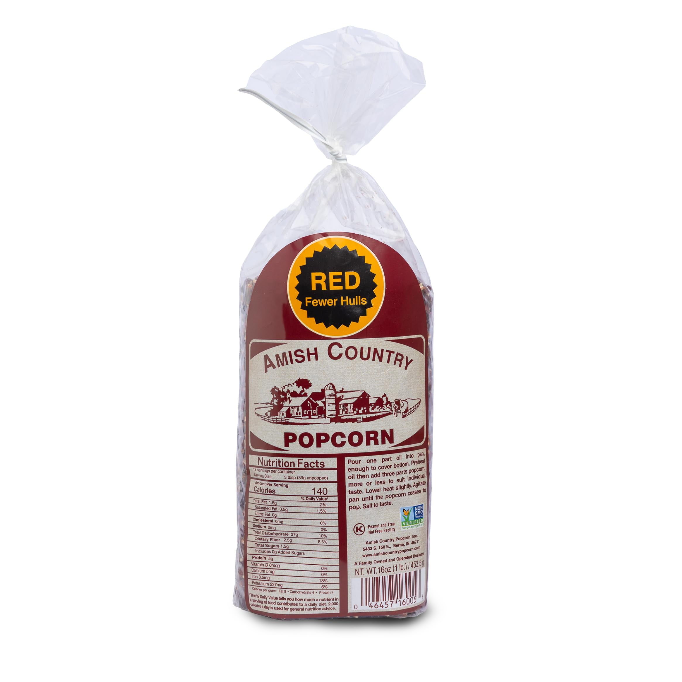 Amish Country Popcorn | XEF1 1 lbs Bag | Red Popcorn Kernels | Old ...