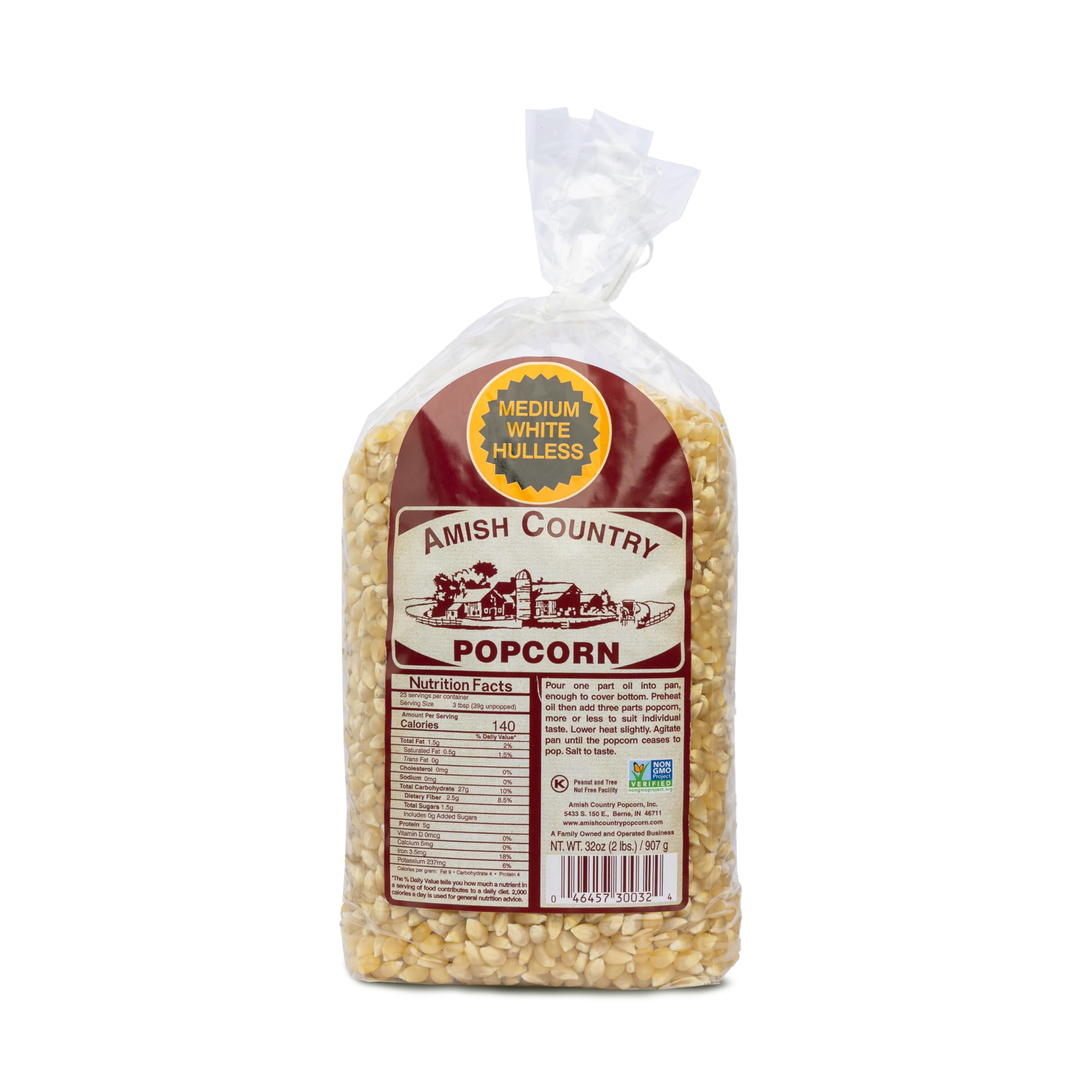 Amish Country Popcorn | XEF1 2 Lb Medium White Popcorn | Old Fashioned ...