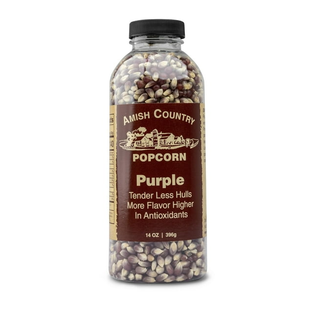 Amish Country Popcorn | YYF14 14 oz Bottle | Purple Popcorn Kernels ...