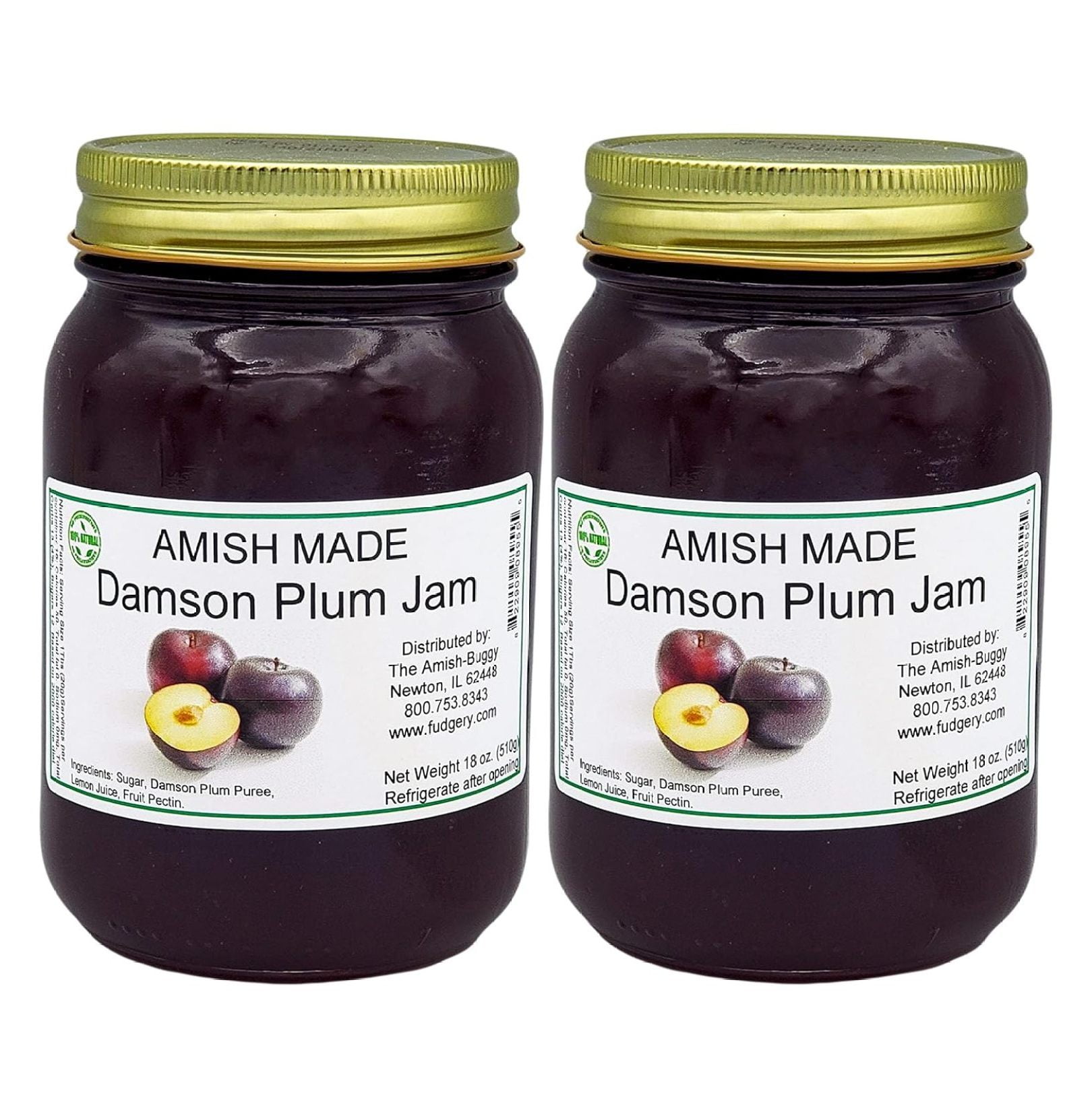 Amish Damson Plum Jam - Two 18 Oz Jars - Walmart.com