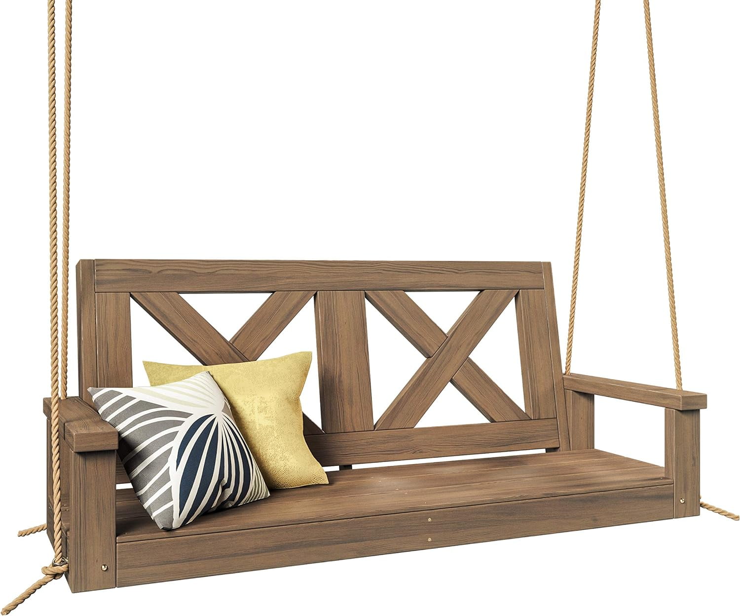 Amish Heavy Duty 700 Lb Farmhouse Porch Swing WITH/Ropes (4 Foot, Warm ...