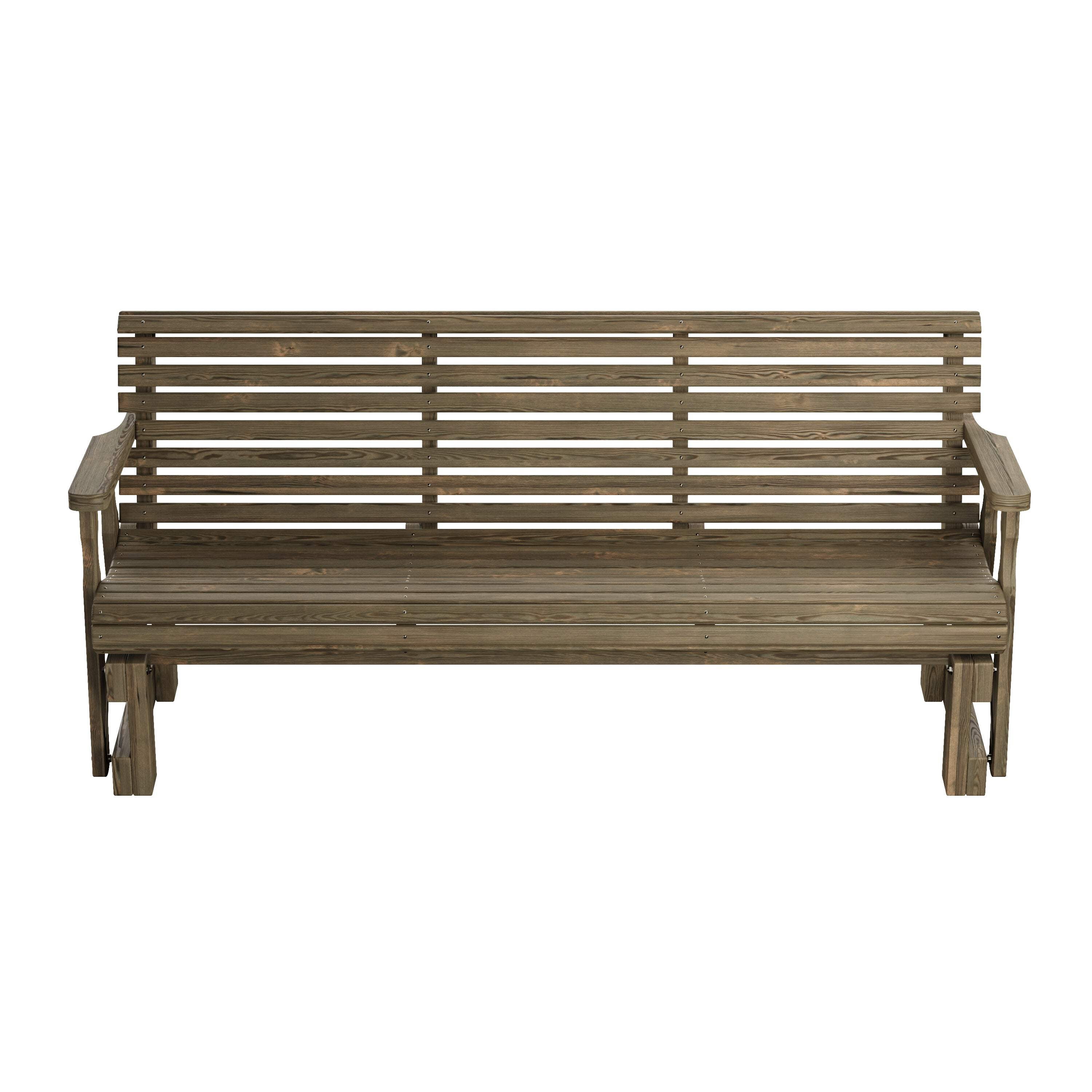 Amish Heavy Duty 800 Lb Roll Back Pressure Treated Porch Glider (6 Foot ...