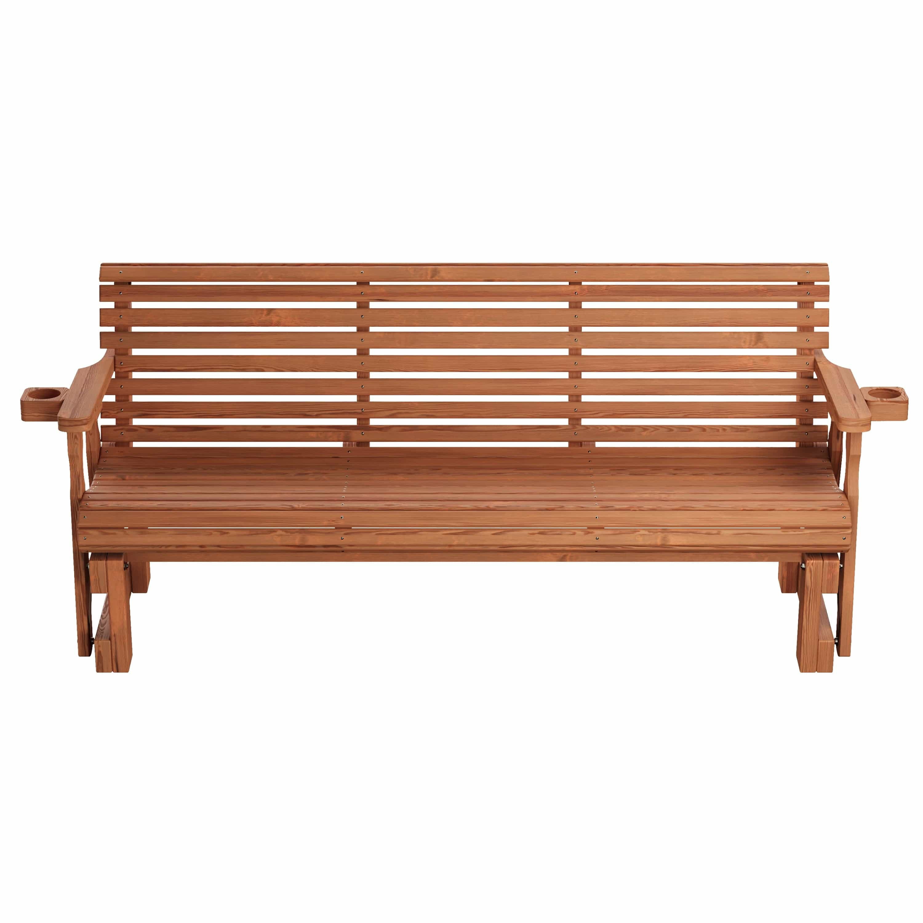Amish Heavy Duty 800 Lb Roll Back Pressure Treated Porch Glider with ...