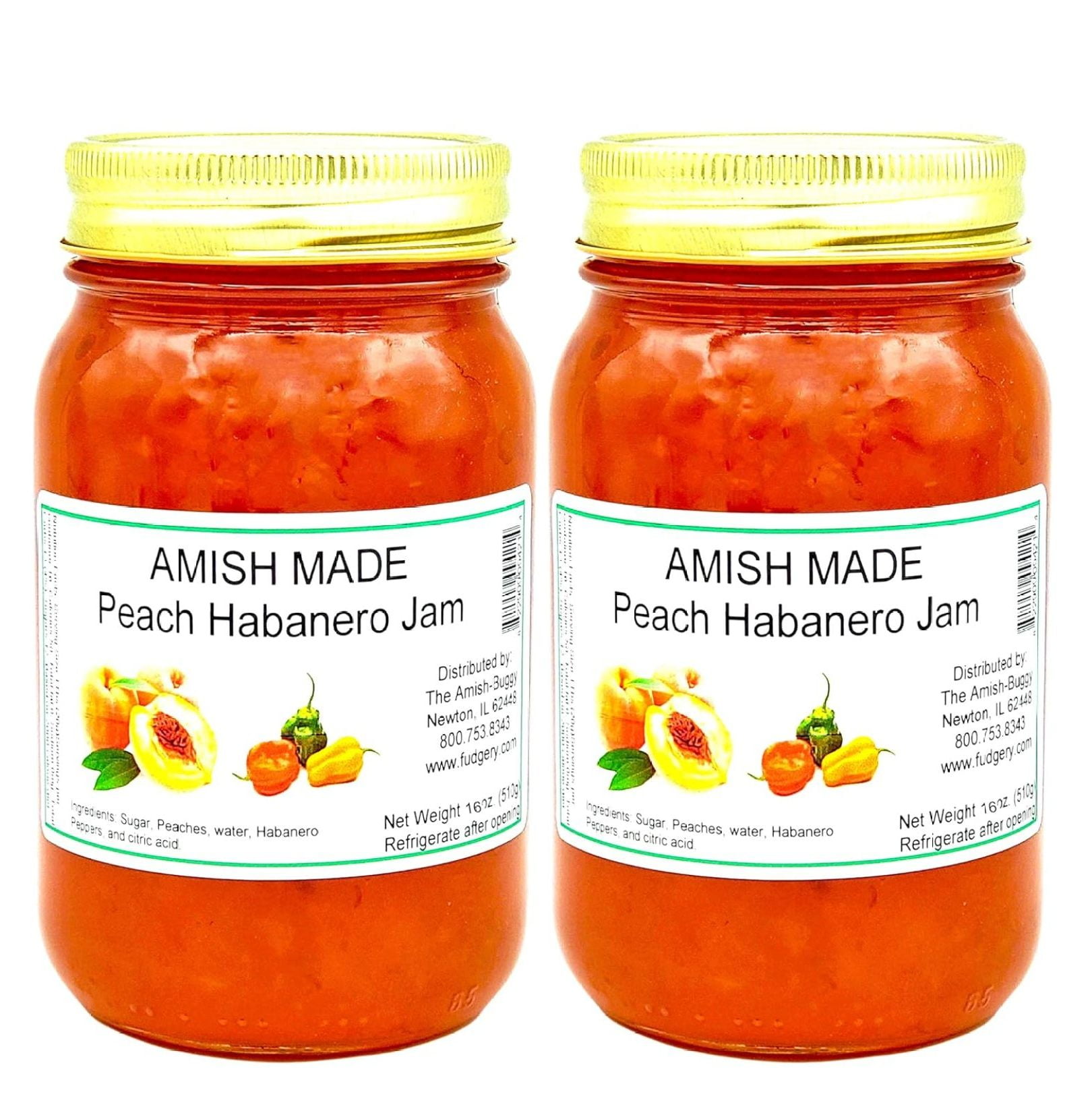 Amish Jam - Two 16 Oz Jars (Peach Habanero) - Walmart.com
