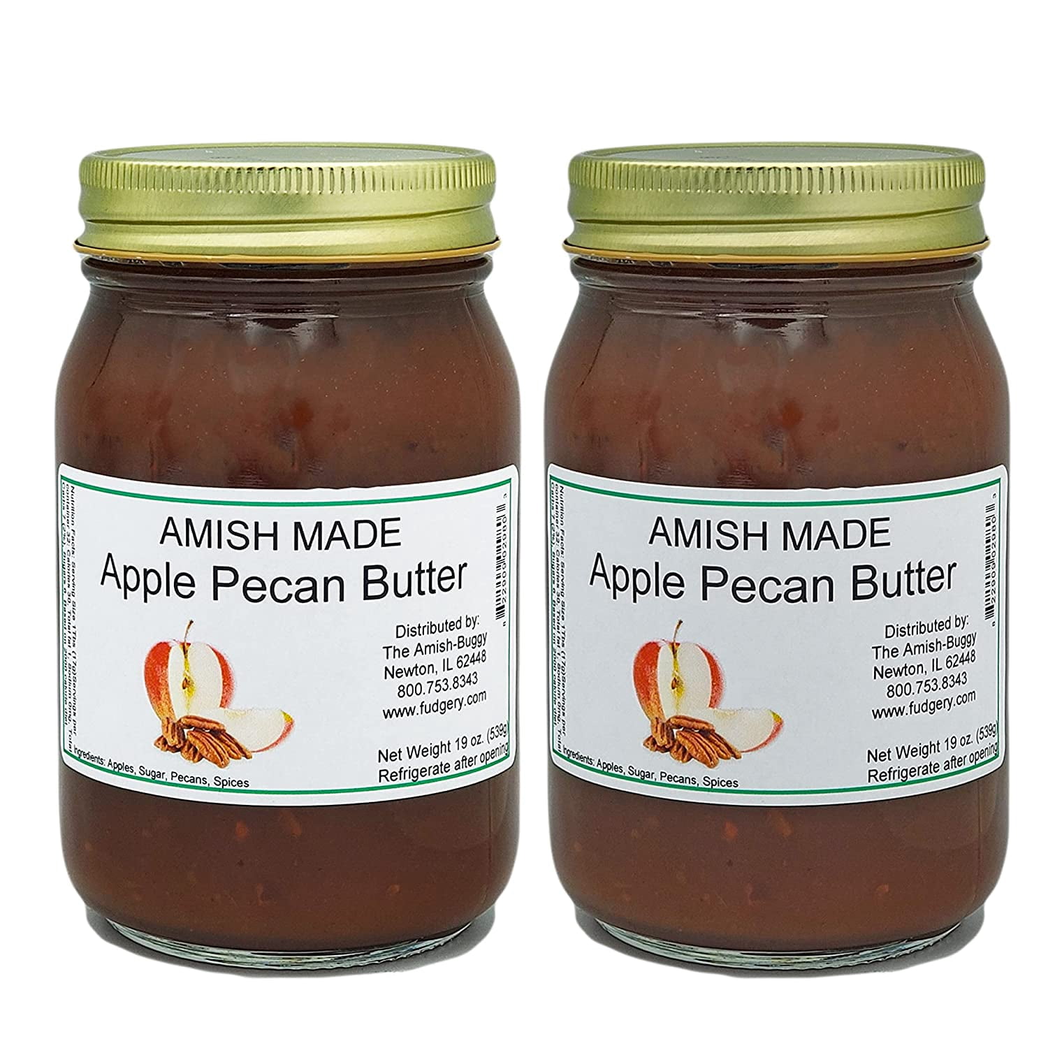 Amish Jam - Two 18 Oz Jars (Apple Pecan Butter) - Walmart.com