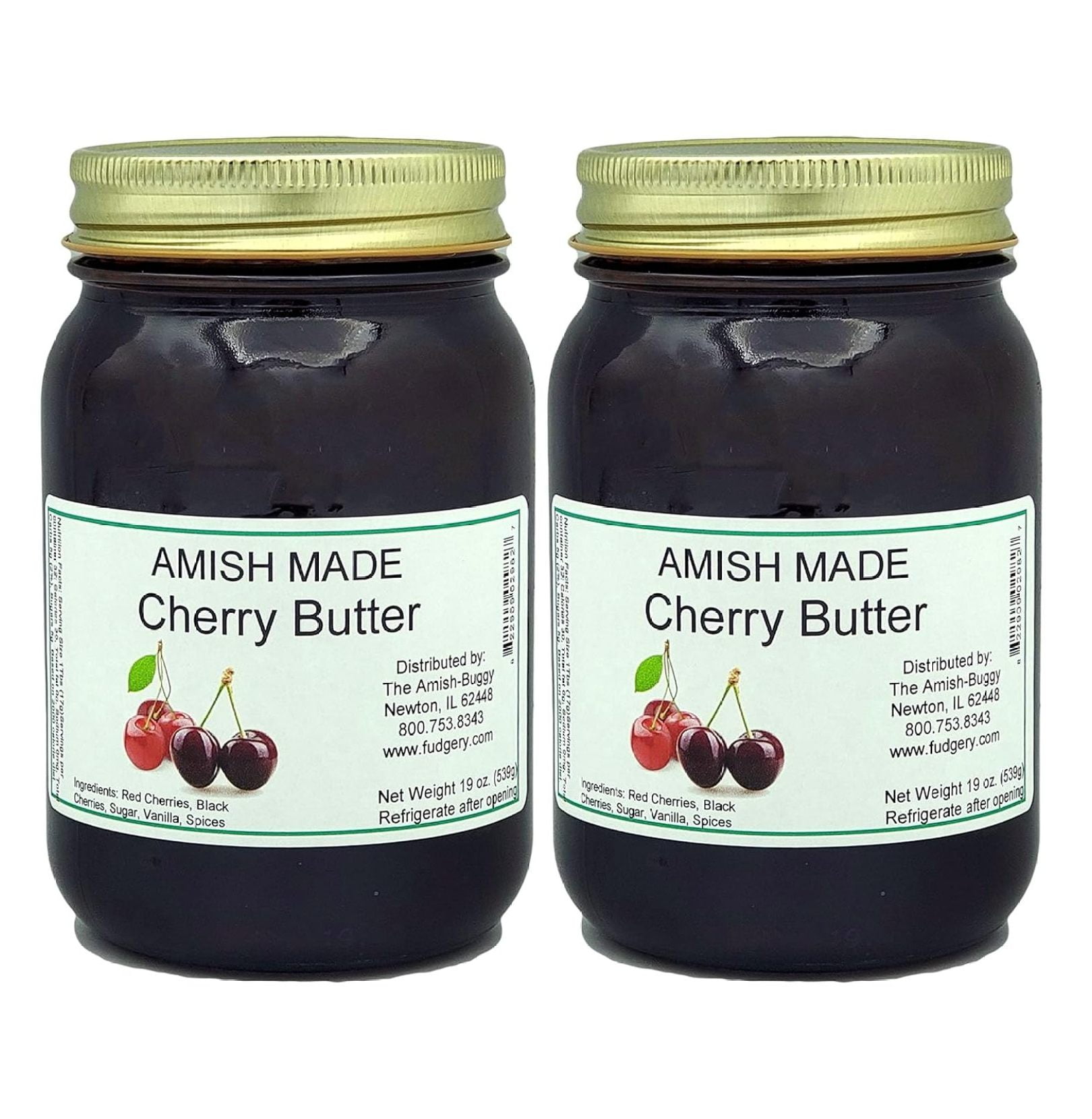 Amish Jam - Two 18 Oz Jars (Cherry Butter) - Walmart.com