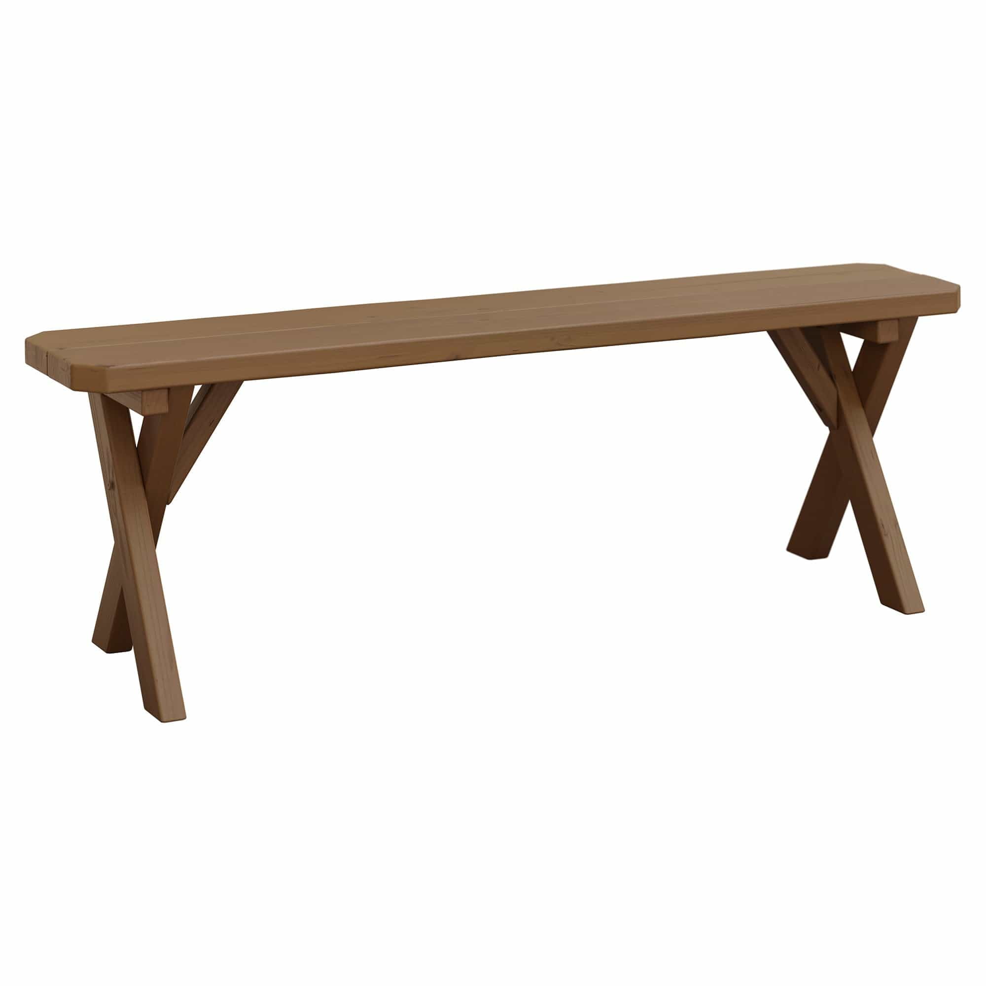 Amish Made 5 Foot Spruce Crossleg Outdoor Dining Bench in Mushroom ...