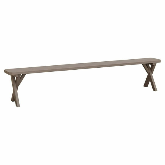 Amish Made 8 Foot Spruce Crossleg Outdoor Dining Bench in Grey Stain ...