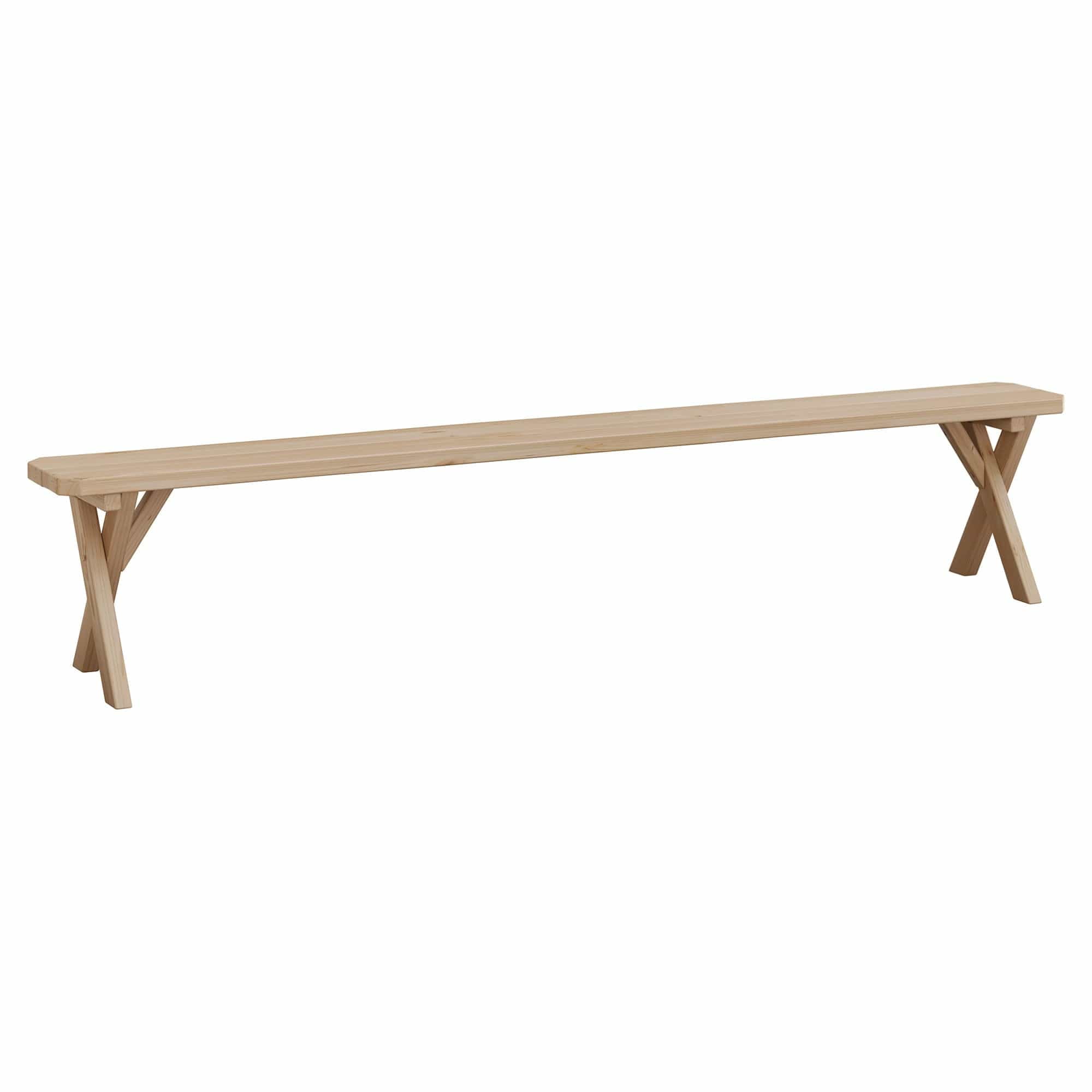 Amish Made 8 Foot Spruce Crossleg Outdoor Dining Bench in Unfinished ...