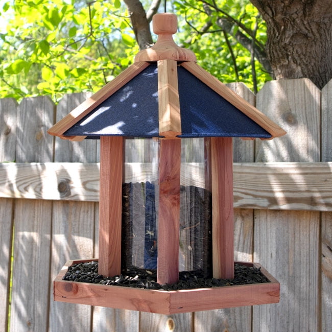 Amish Made Cedar & Recycled Plastic Gazebo Feeder, Blue - Walmart.com