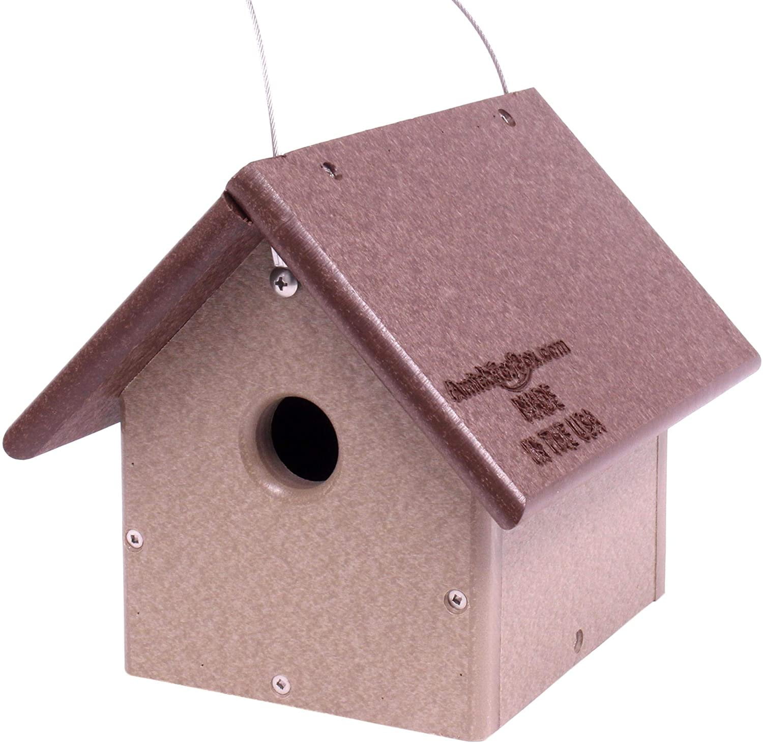 Amish-Made Chickadee or Wren House, Poly Lumber Bird House Tudor Brown ...