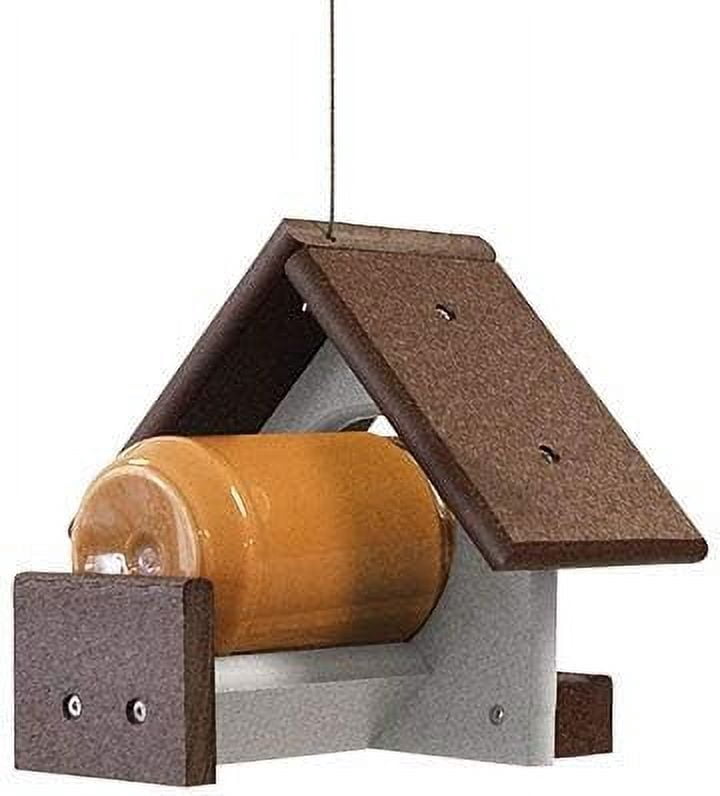 Amish Made Recycled Plastic Peanut Butter Jar Feeder, Brown and Gray ...