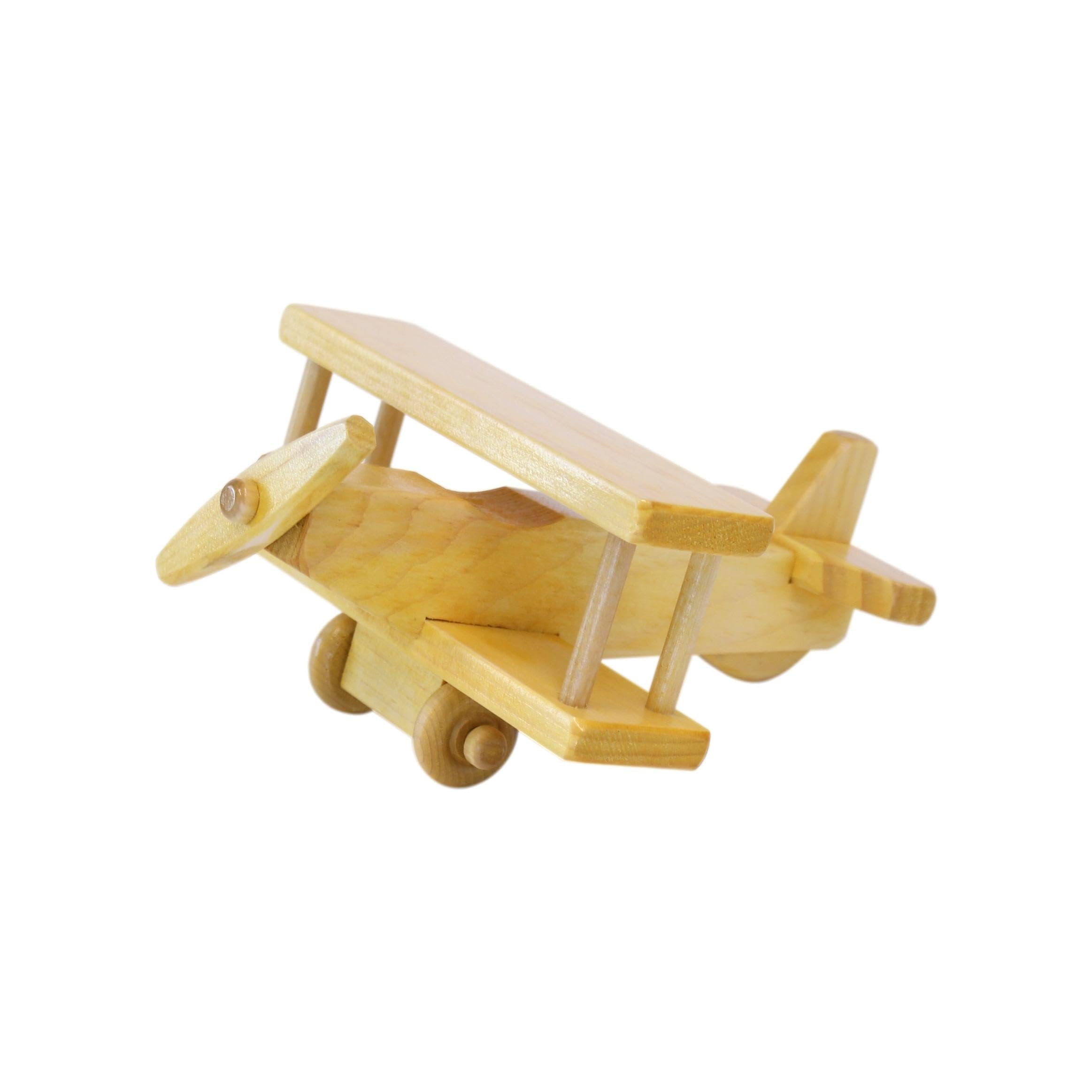 AmishToyBox.com Wooden Airplane Toddler Toy, Kid Safe Finish Yellow ...