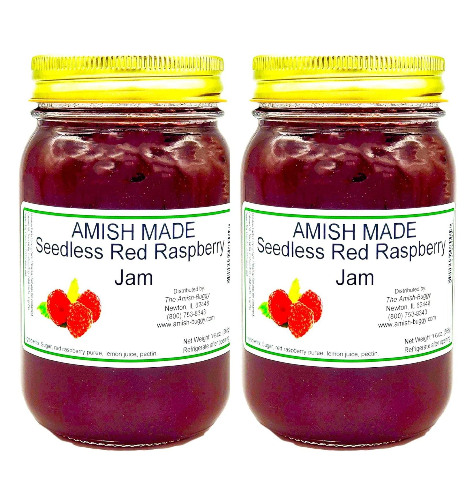Amish Seedless Red Raspberry Jam - Two 16 Oz Jars - Walmart.com