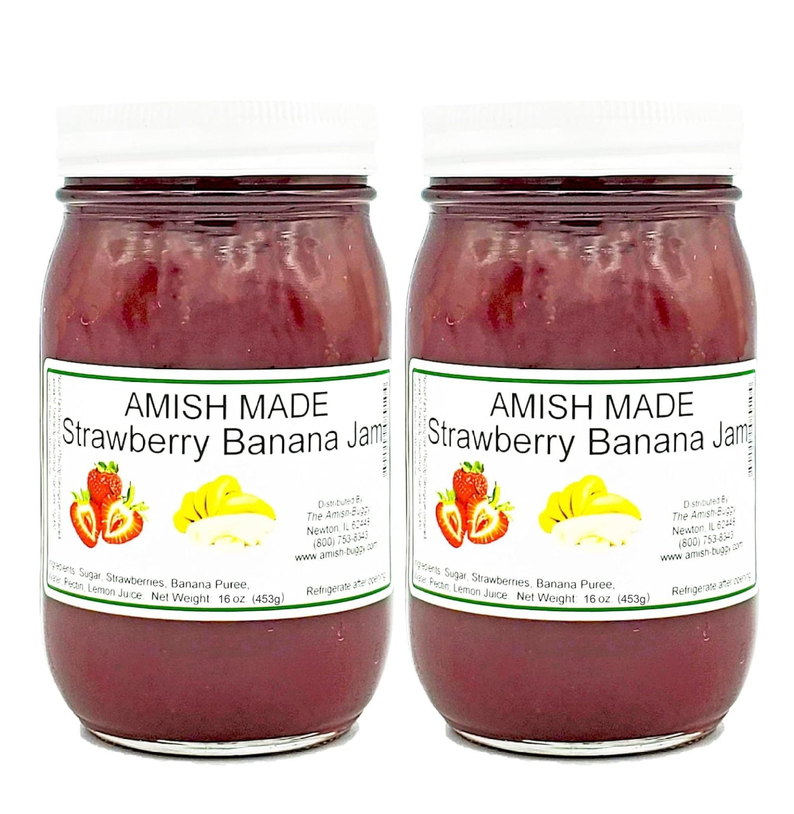 Amish Strawberry/Banana Jam - Two 16 Oz Jars - Walmart.com