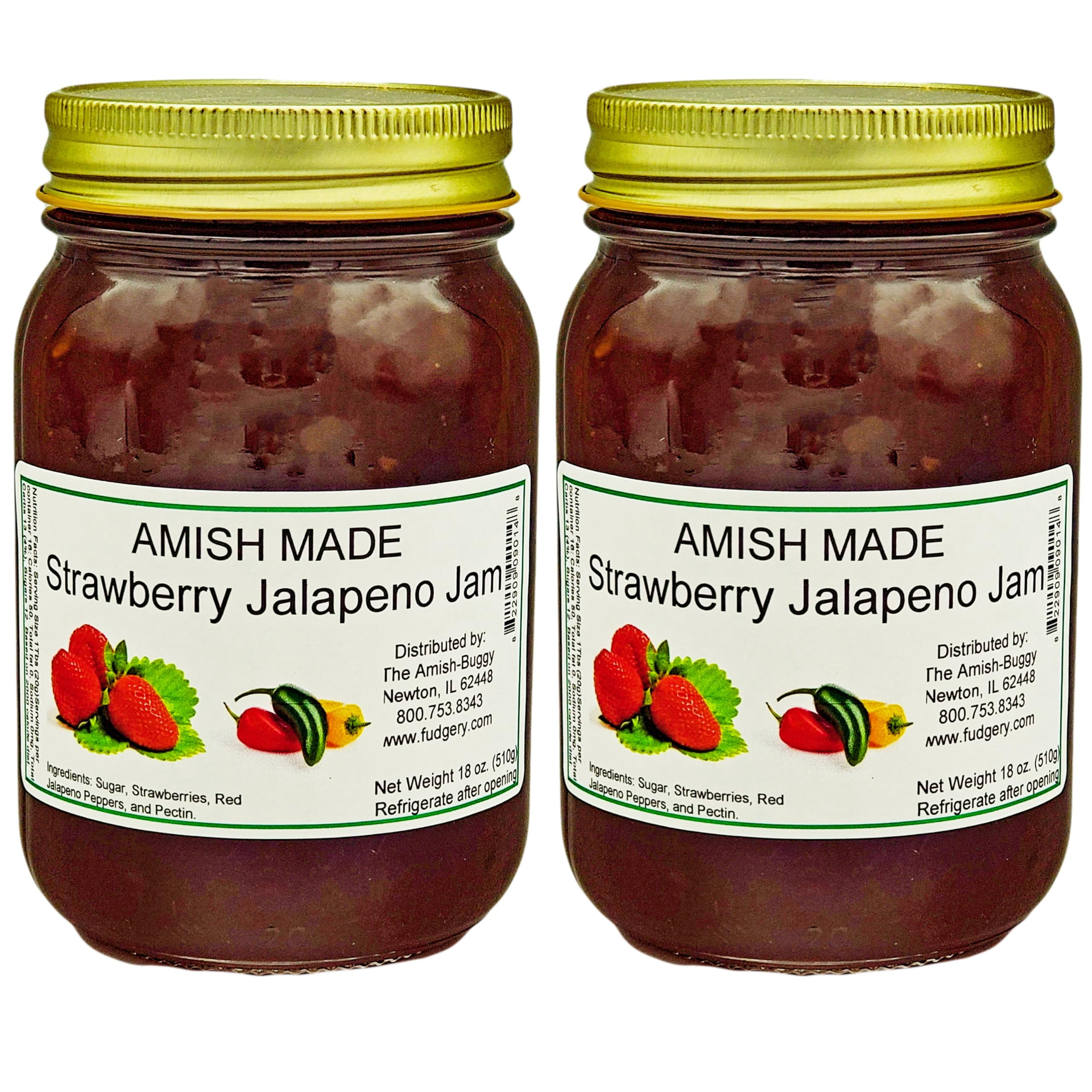 Amish Strawberry Jalapeno Jam - Two 18 Oz Jars - Walmart.com