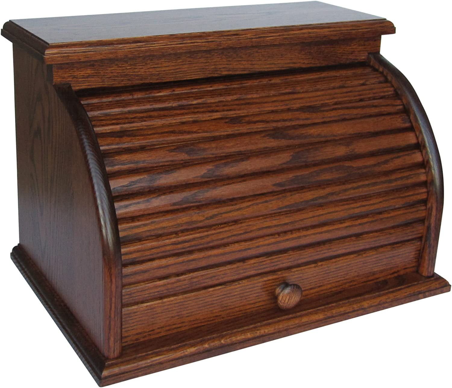 Amish Valley Products Roll Top Bread Box Storage Oak Bin Wooden (Sorrel ...