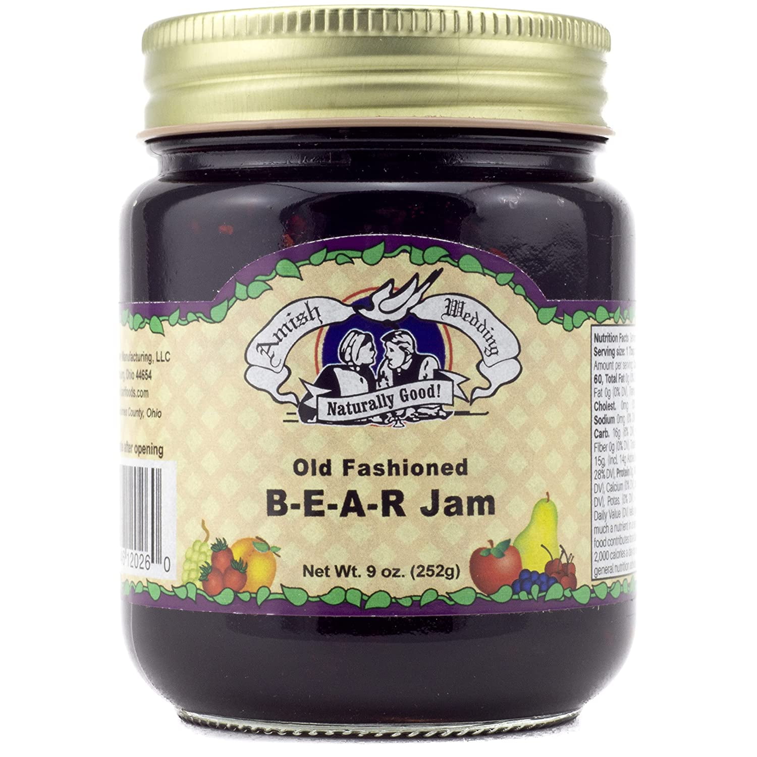 Amish Wedding Foods BEAR Jam (Blackberry, Elderberry, Apple & Red ...