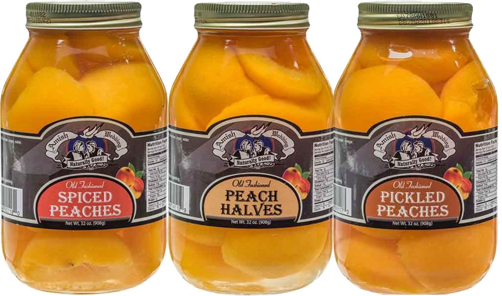 Amish Wedding Foods Peach Halves Variety 3-Pack 32 oz. Jars - Walmart.com