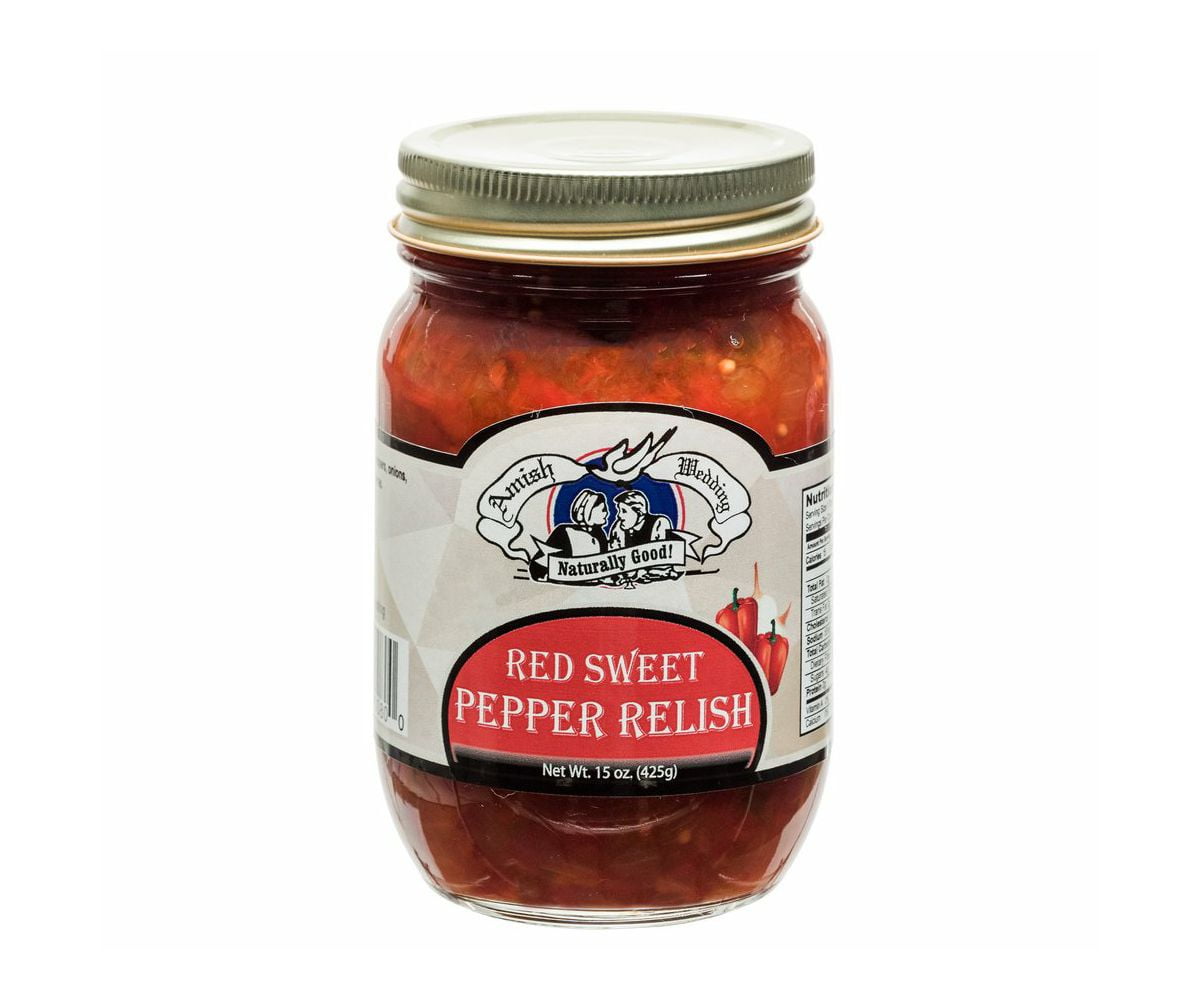 Amish Wedding Foods Red Sweet Pepper Relish, 3-Pack 15 oz. Jars ...