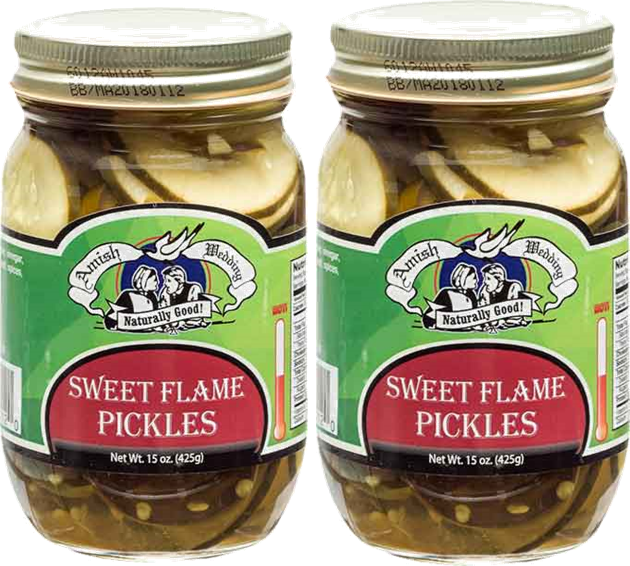Amish Wedding Foods Sweet Flame Pickle Chips, 2-Pack 15 oz. Jars ...