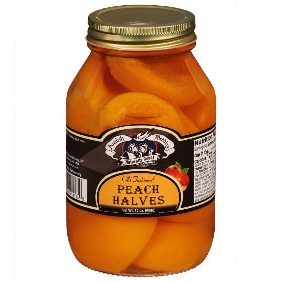 Amish Wedding Old-Fashioned Canned Peach Halves USA Made Quart 32 Oz ...
