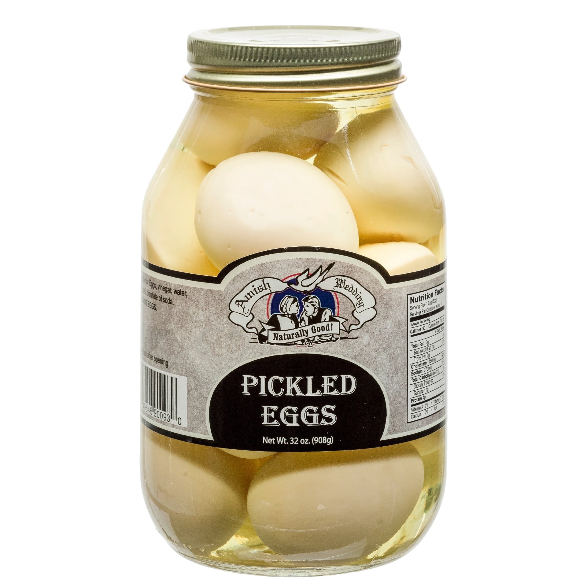 Amish Wedding Foods Pickled Eggs, 32 oz Glass Jar, Ready to Eat ...
