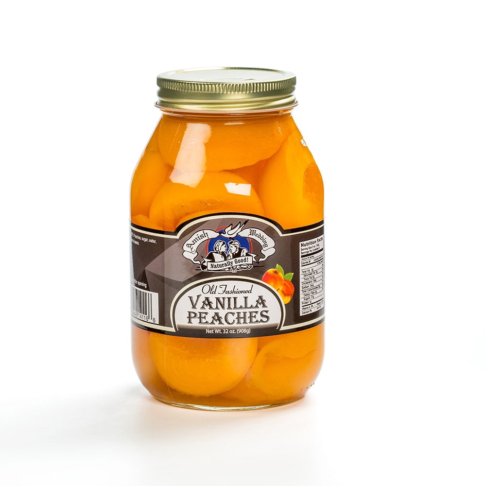Amish Wedding Ready to Eat Peaches, USA Made 32 ounce Glass Jar, No ...