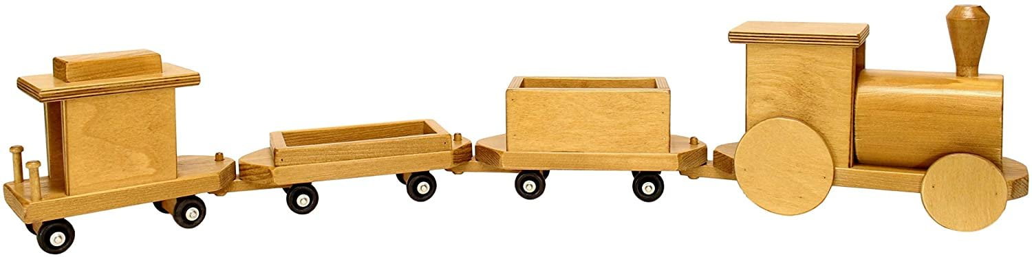 AmishToyBox.com Amish-Made Wooden 40" Toy Train Play Set, Kid-Safe ...
