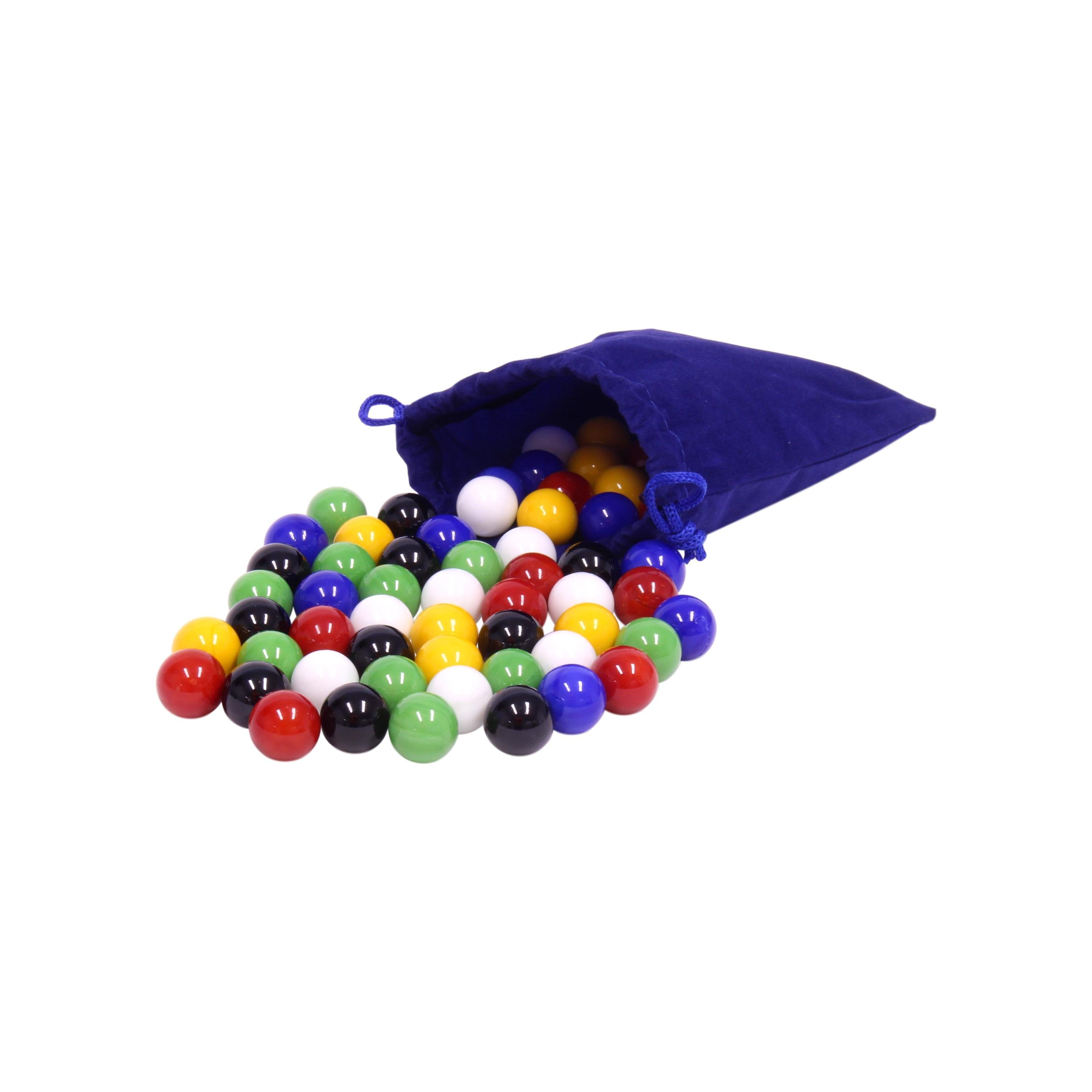 AmishToyBox.com Bag of 60 Glass Marbles for Chinese Checkers, 5/8" 16mm ...