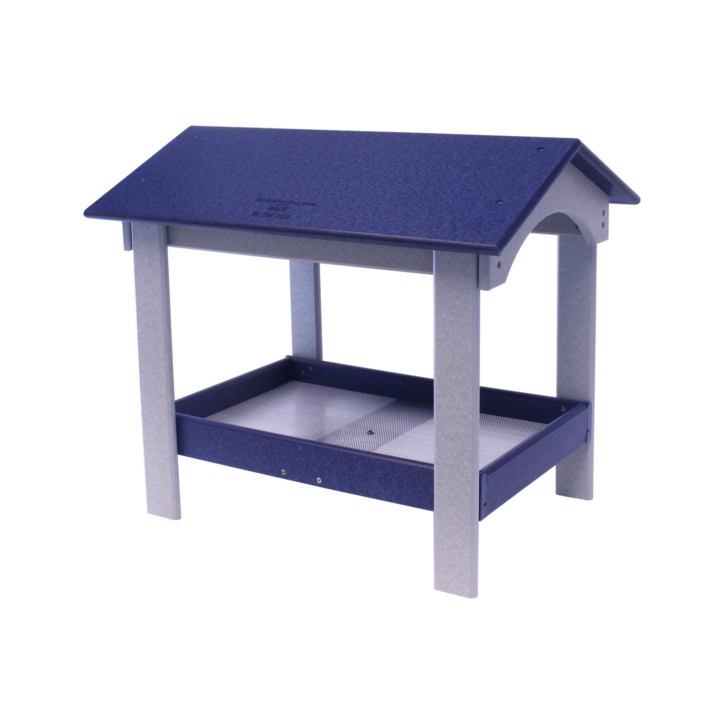 AmishToyBox.com Ground Bird Feeder, Deluxe Fly-Through Covered Feeder ...