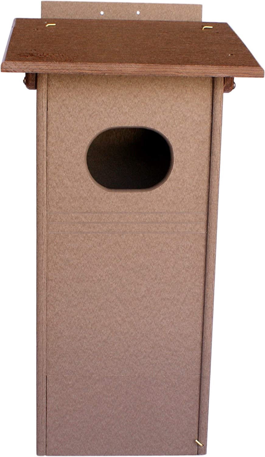 AmishToyBox.com Post-Mount Wood Duck House Box, Eco-Friendly Poly ...