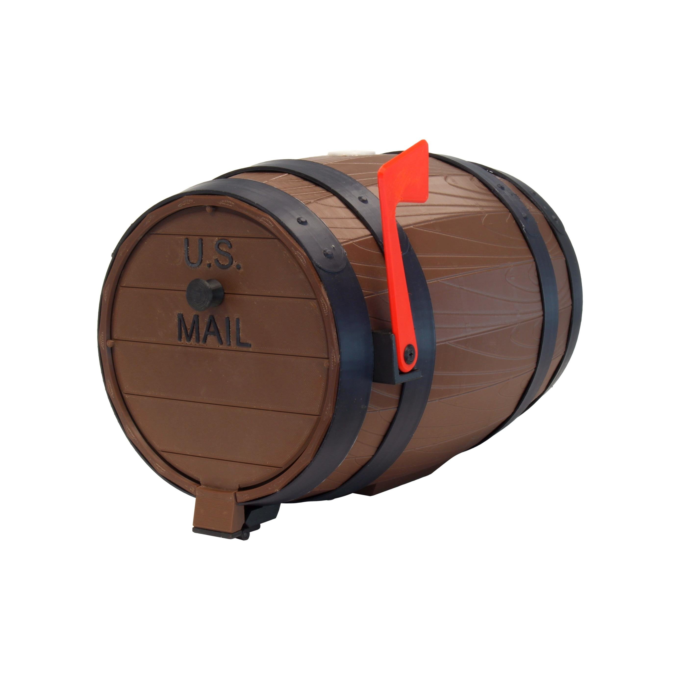 AmishToyBox.com Rustic Barrel Mailbox, Non-Locking Single Compartment ...