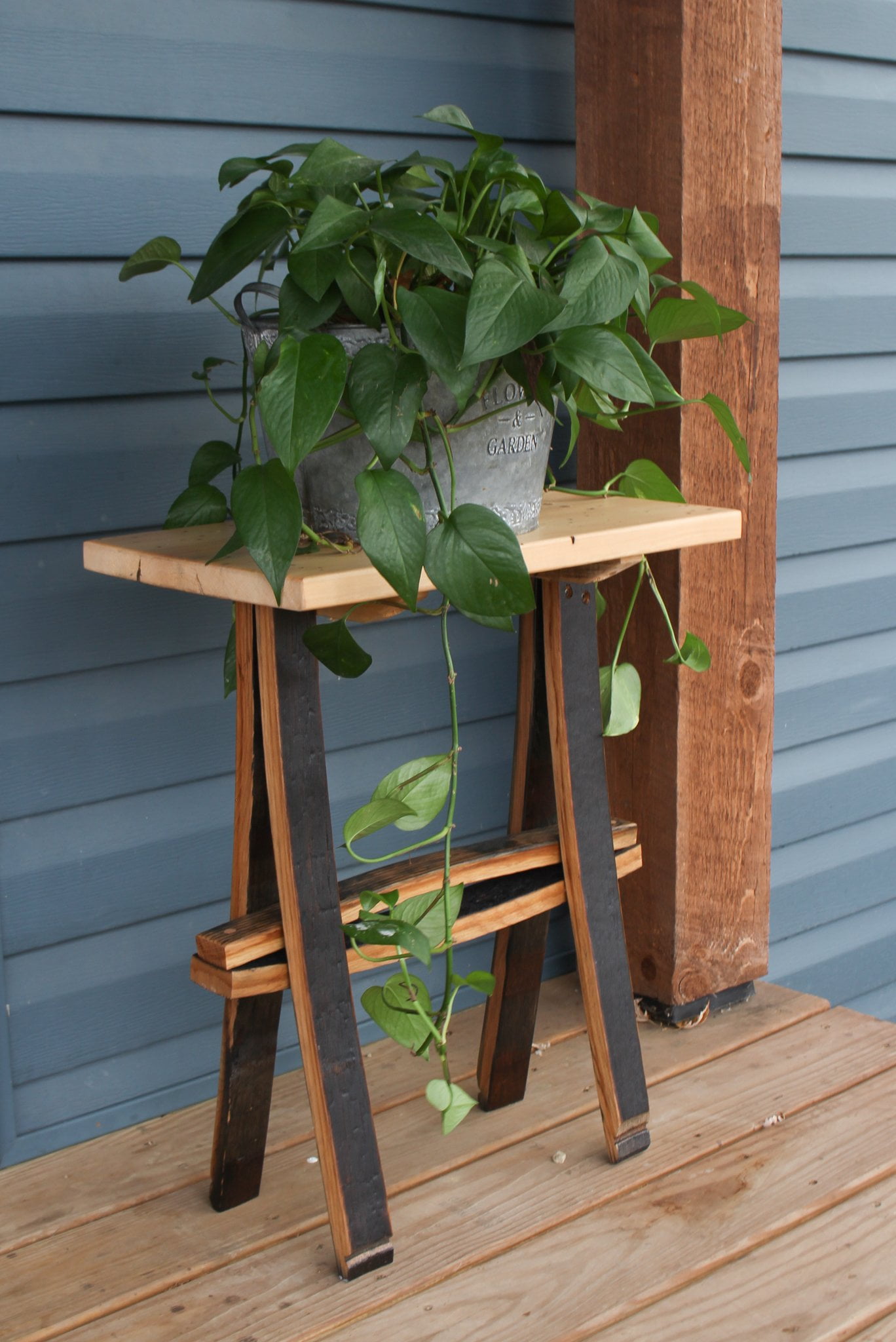 AmishToyBox.com Rustic Plant Stand or End Table with Wormy Maple Top ...
