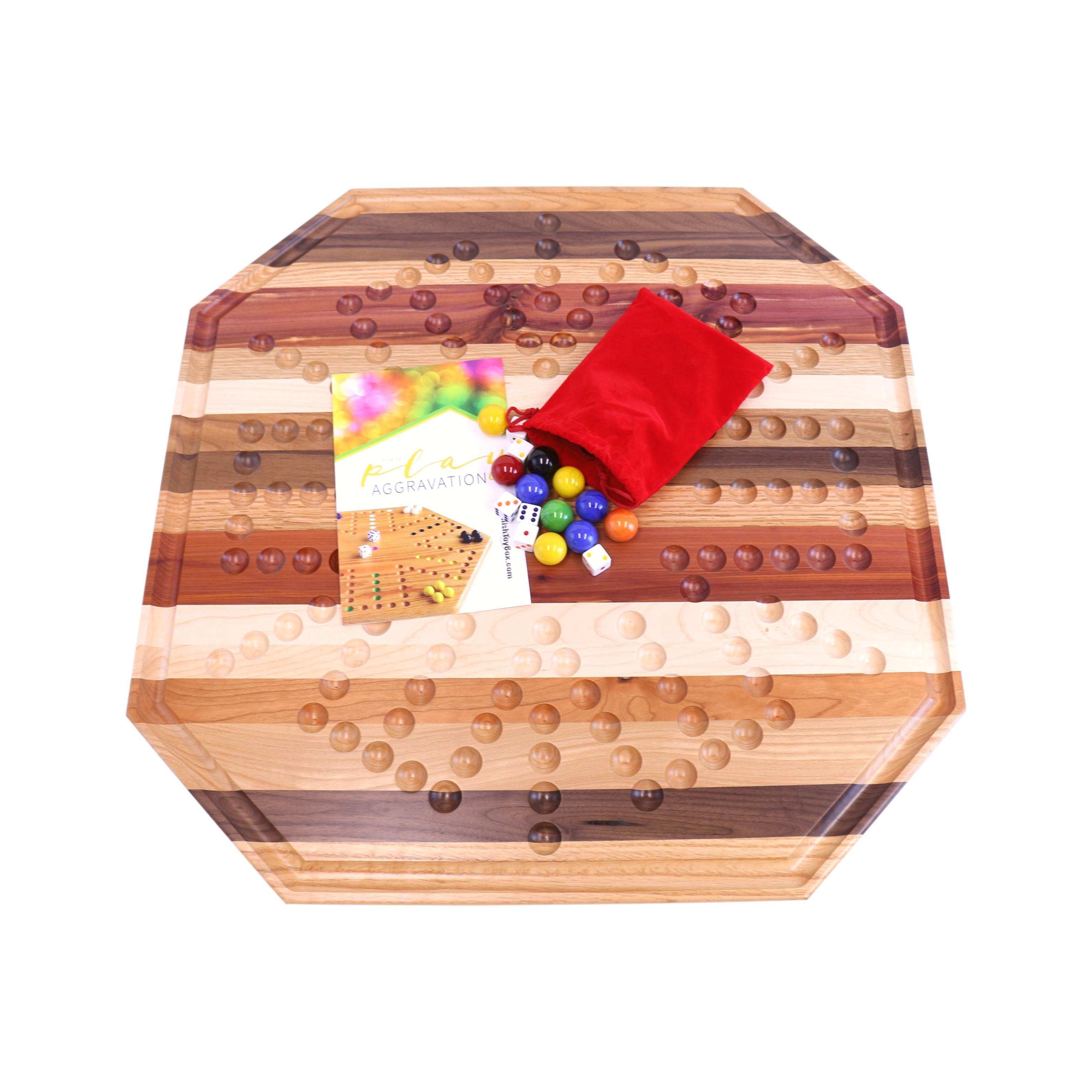 AmishToyBox.com Wahoo Aggravation Marble Game Board Set - Multiple Wood ...