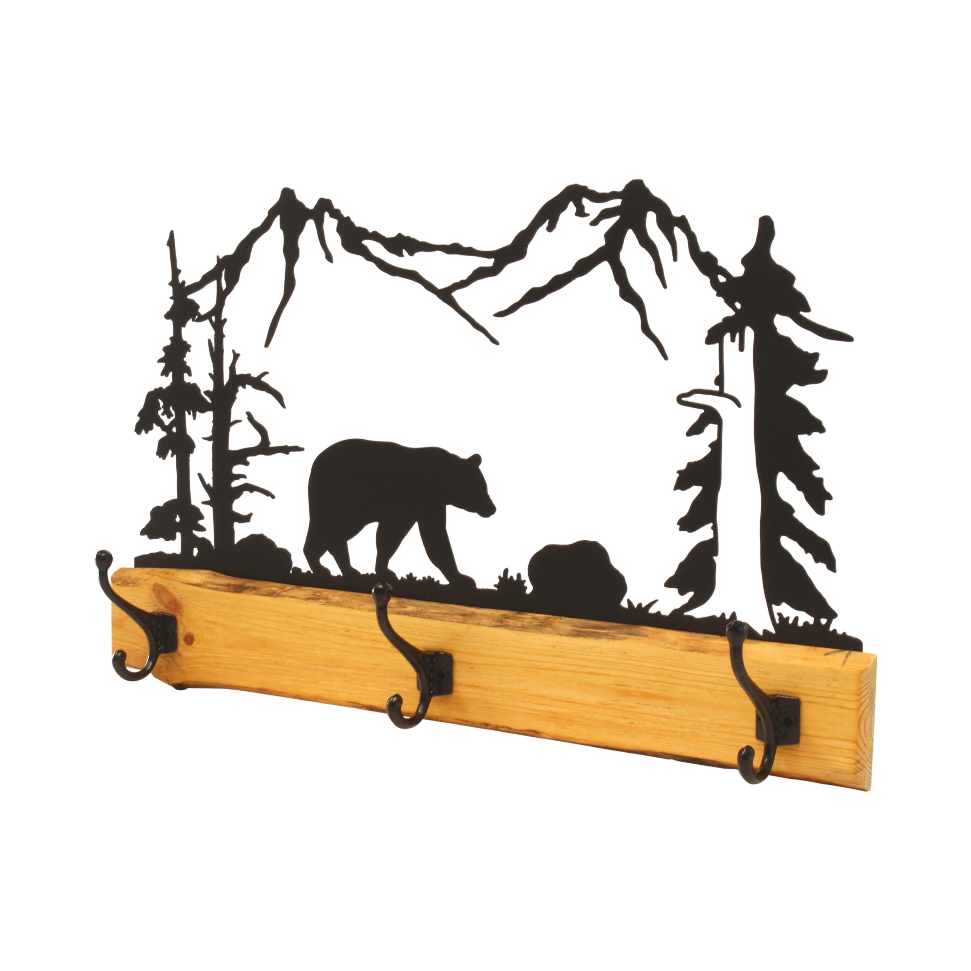AmishToyBox.com Wood and Metal Coat Rack, with 3 Hooks and Rustic Metal ...
