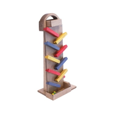 AmishToyBox.com Pyramid Marble Tower Run Wooden Toy - 39" High - Pack ...