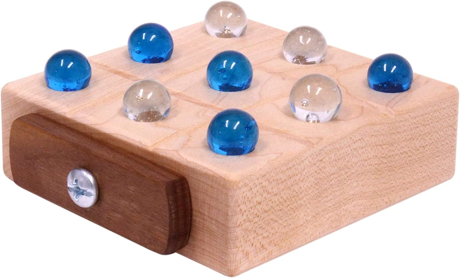 AmishToyBox.com Wooden Marble Tic Tac Toe Game with Built-in Storage ...