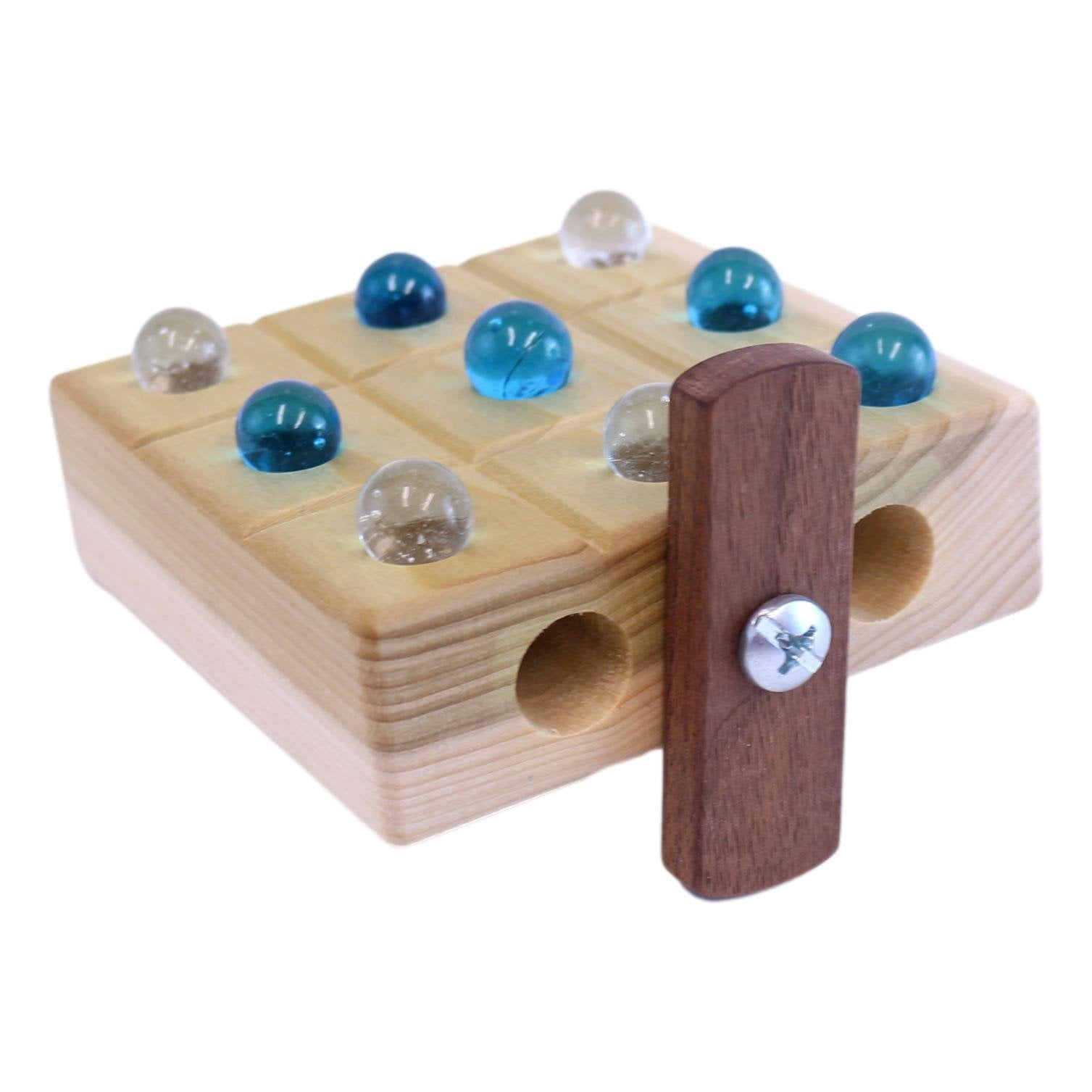 AmishToyBox.com Wooden Marble Tic Tac Toe Game with Built-in Storage ...