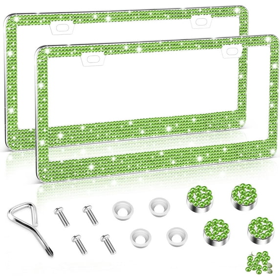 Amiss Bling License Plate Frame for Women, 2Pack Rhinestone Handcrafted ...