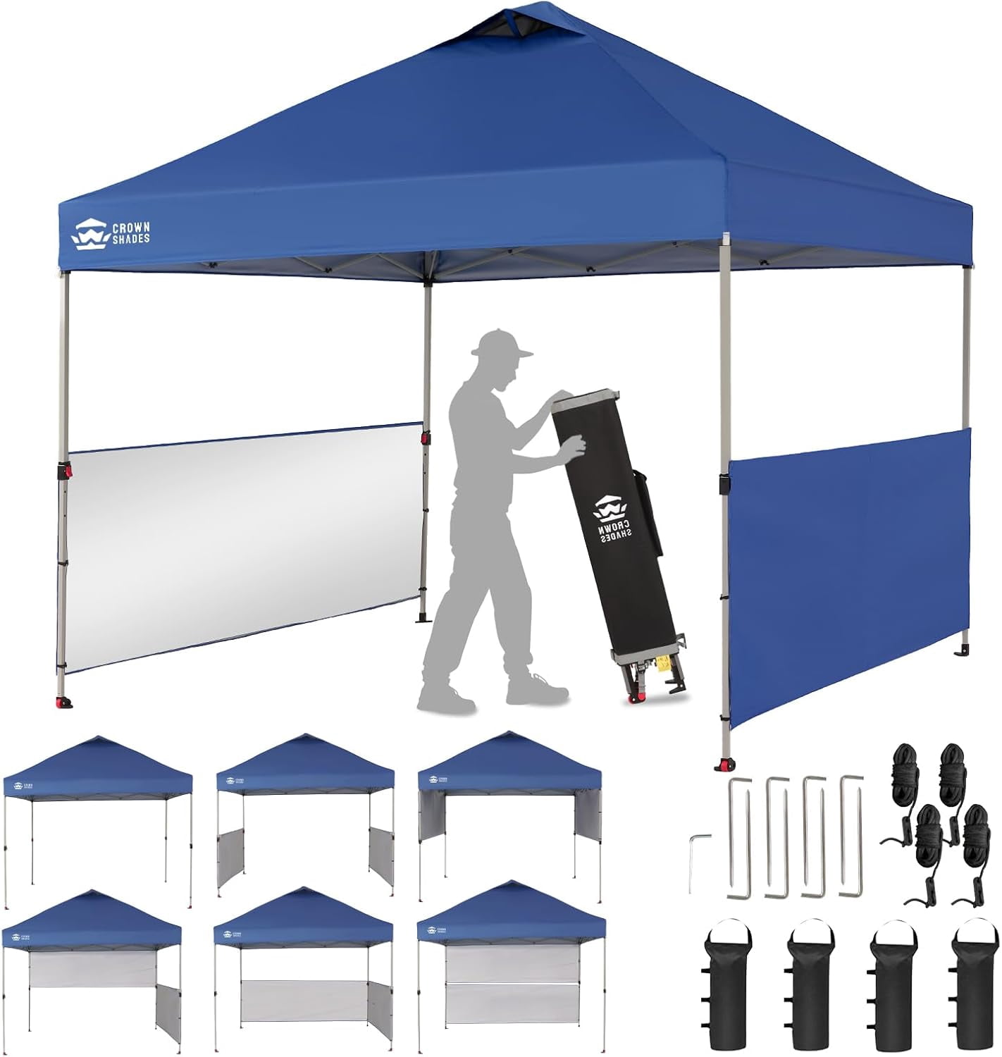 Amissz 10x10 Pop up Canopy Tent Instant Canopy with 150D Silver Coated ...