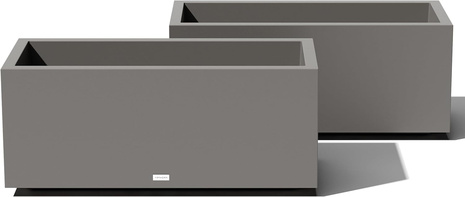 Amissz Block Series Long Box Planter - Large Rectangular Planter for ...