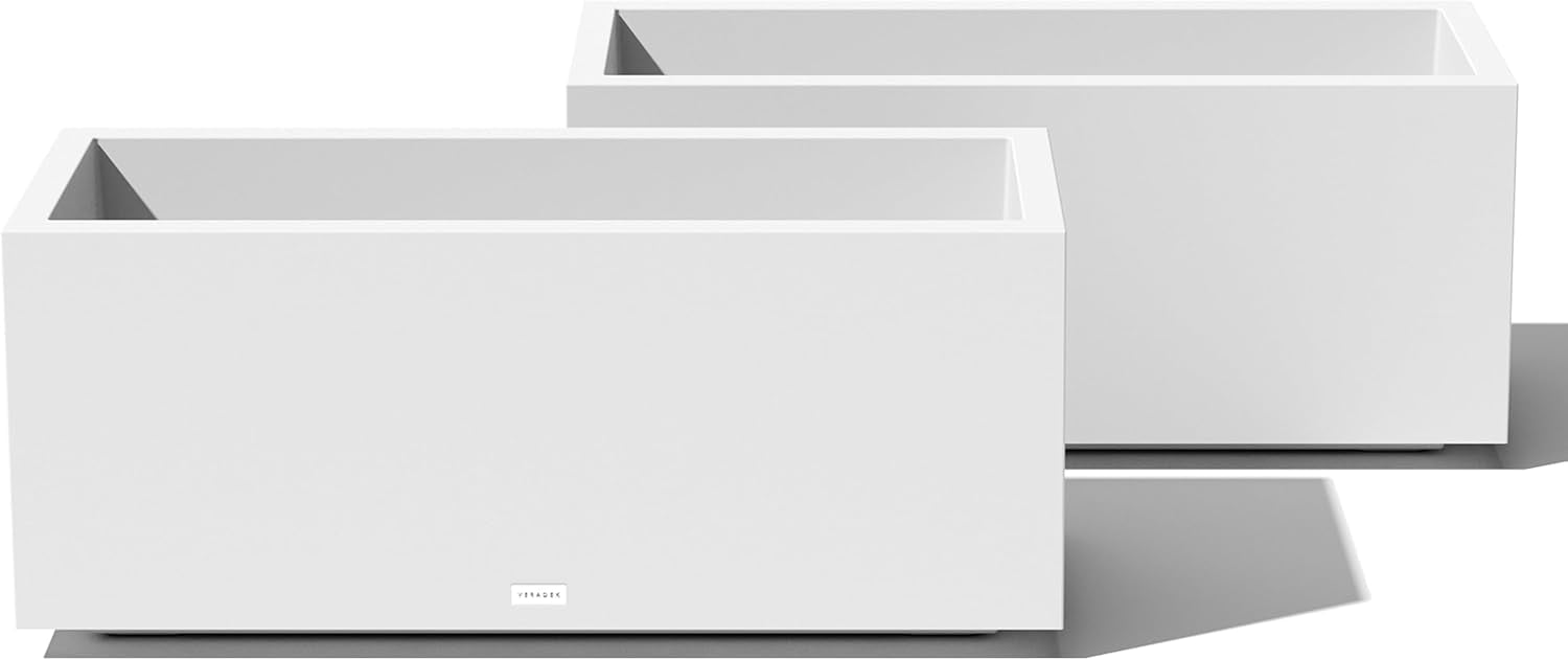 Amissz Block Series Long Box Planter - Large Rectangular Planter for ...