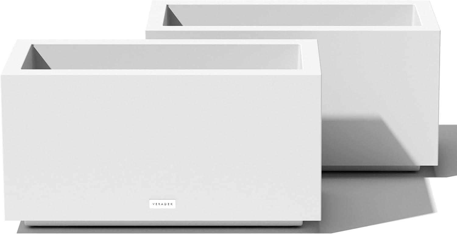 Amissz Block Series Long Box Planter - Large Rectangular Planter for ...