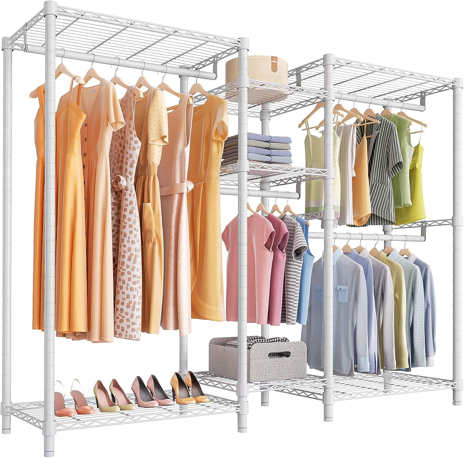 Amissz Classic V6 Wire Garment Rack 5 Tiers Heavy Duty Clothes Rack for ...