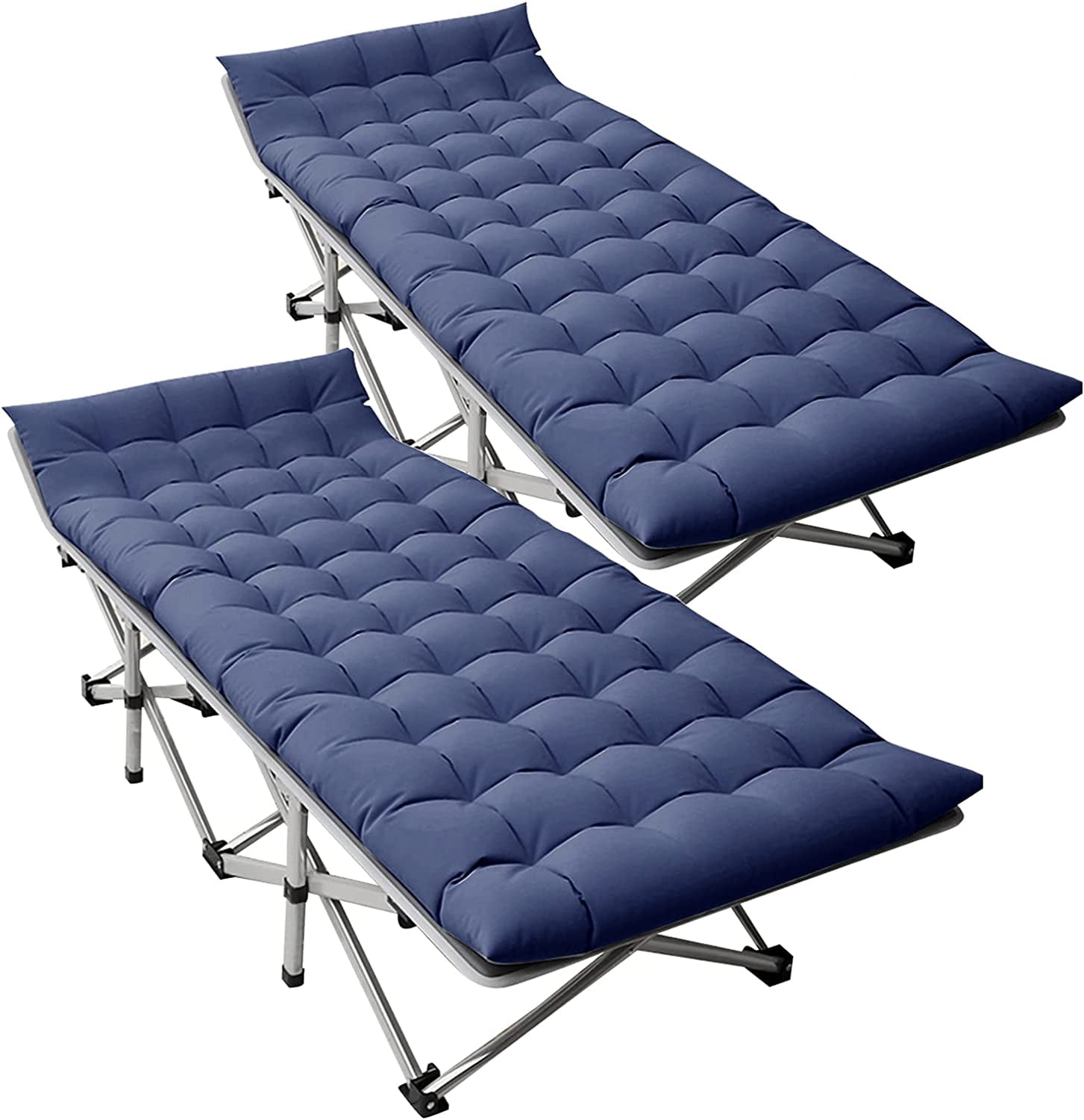 Amissz Folding Camping Cot, Heavy Duty Sleeping Cots with Carry Bag, Double Layer Oxford ...