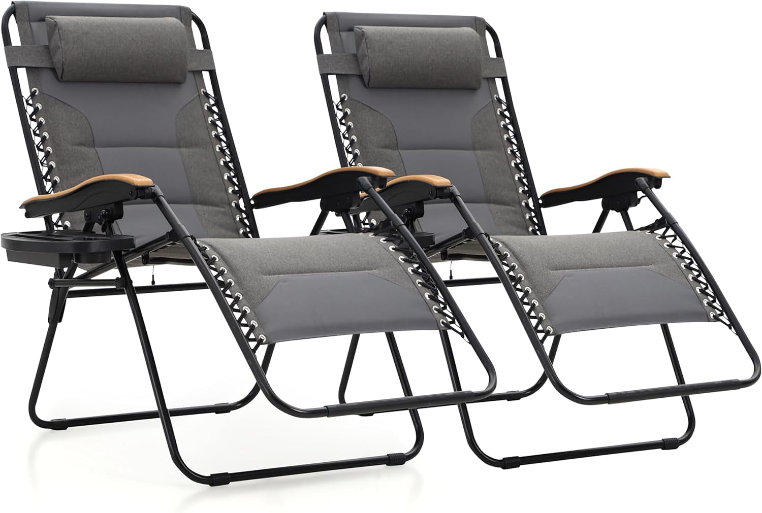 Amissz Oversized XXL Padded Zero Gravity Lounge Chairs Set of 2, 30 ...